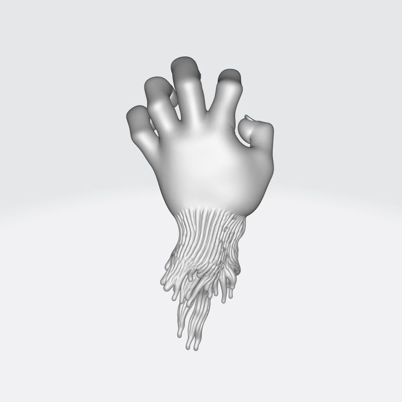 Creepy Screaming Hand Wall Decor STL: 3D Print Halloween Prop (digital ...