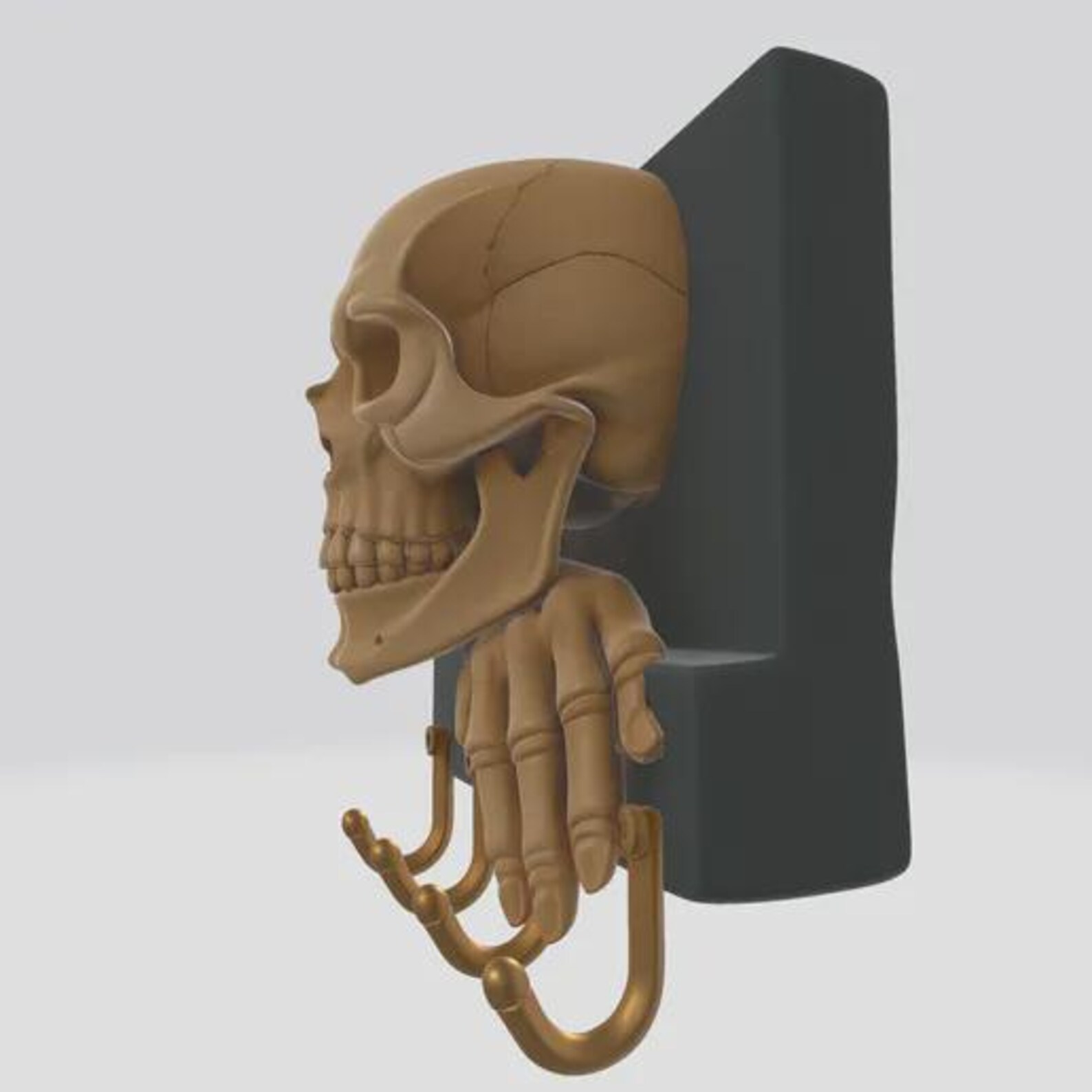 Skull Key Holder 3D Print Model: Gothic Skeleton Wall Hook (STL/OBJ) - Etsy