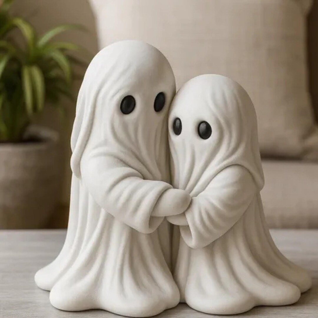Hugging Ghosts STL, Kawaii Halloween Decor 3D Print File (digital ...