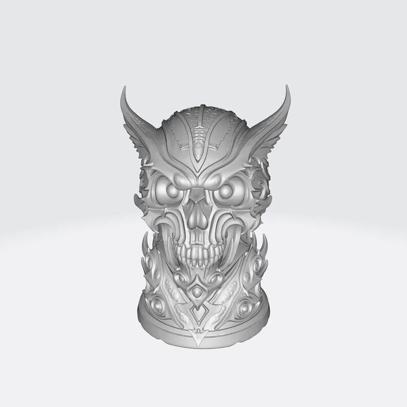 Demonic Skull Stl/obj 3d Model Printable Decor for Trick-or-treat, DIY ...