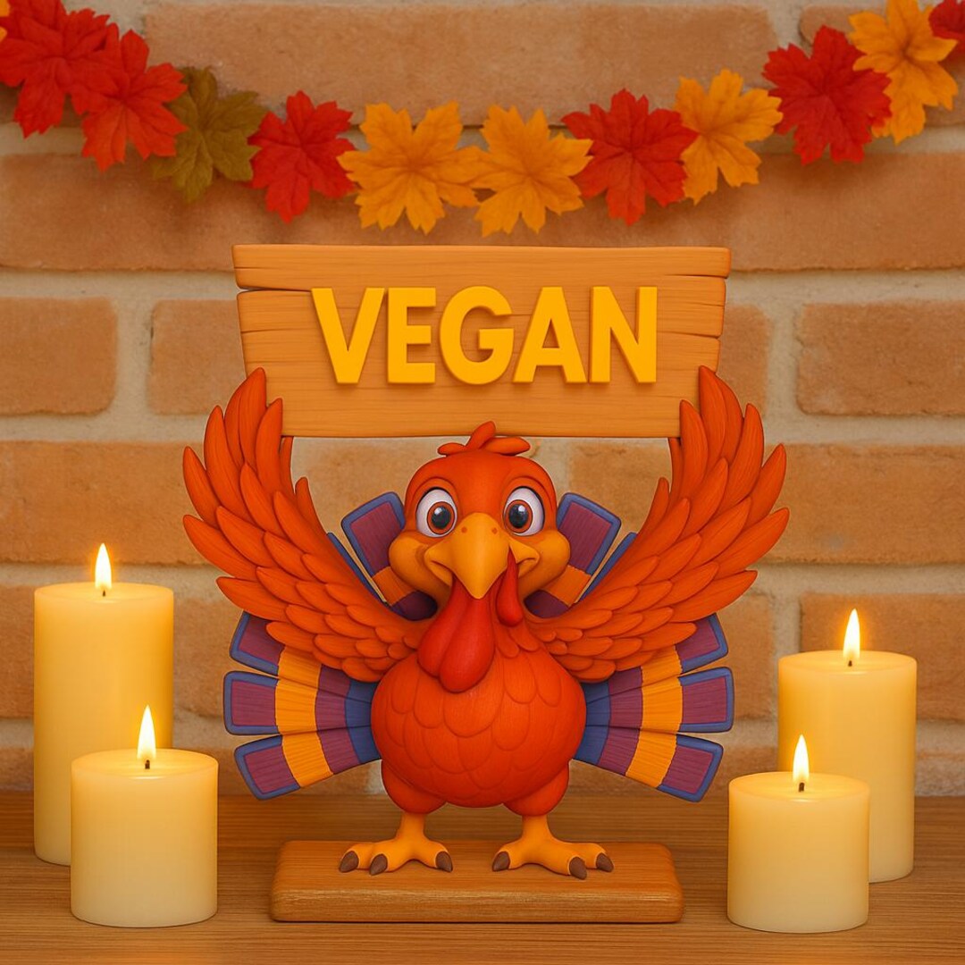 Cute Vegan Turkey STL/OBJ 3D Model , Thanksgiving Decor ,cute Cartoon ...