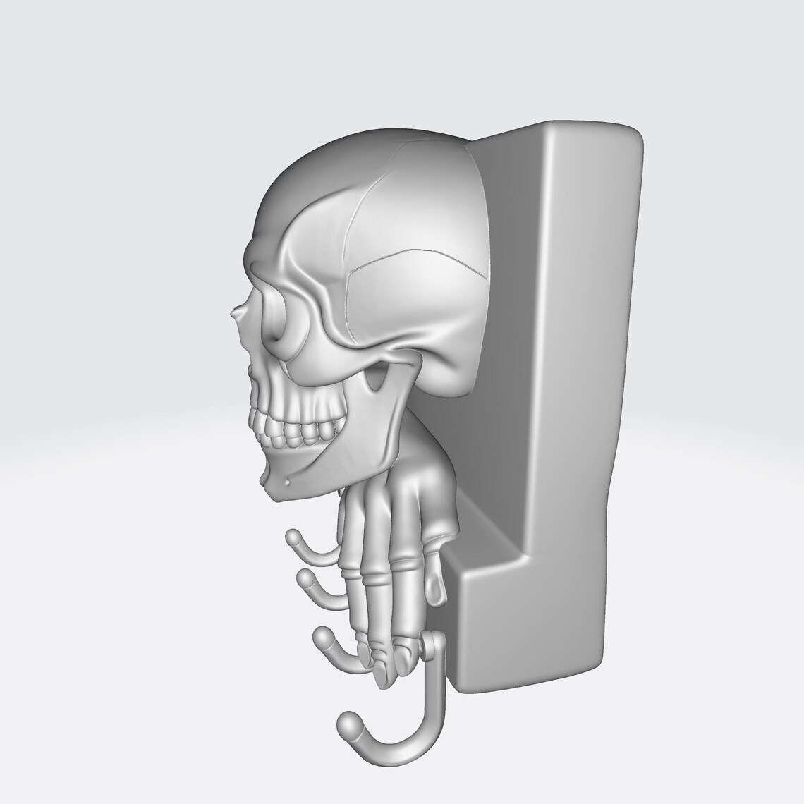 Skull Key Holder 3D Print Model: Gothic Skeleton Wall Hook (STL/OBJ) - Etsy