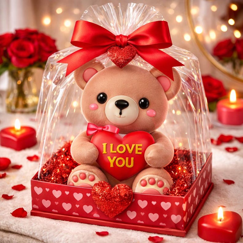 Cute Teddy Bear STL 3D Print File | Valentine Bear With Heart | Love ...