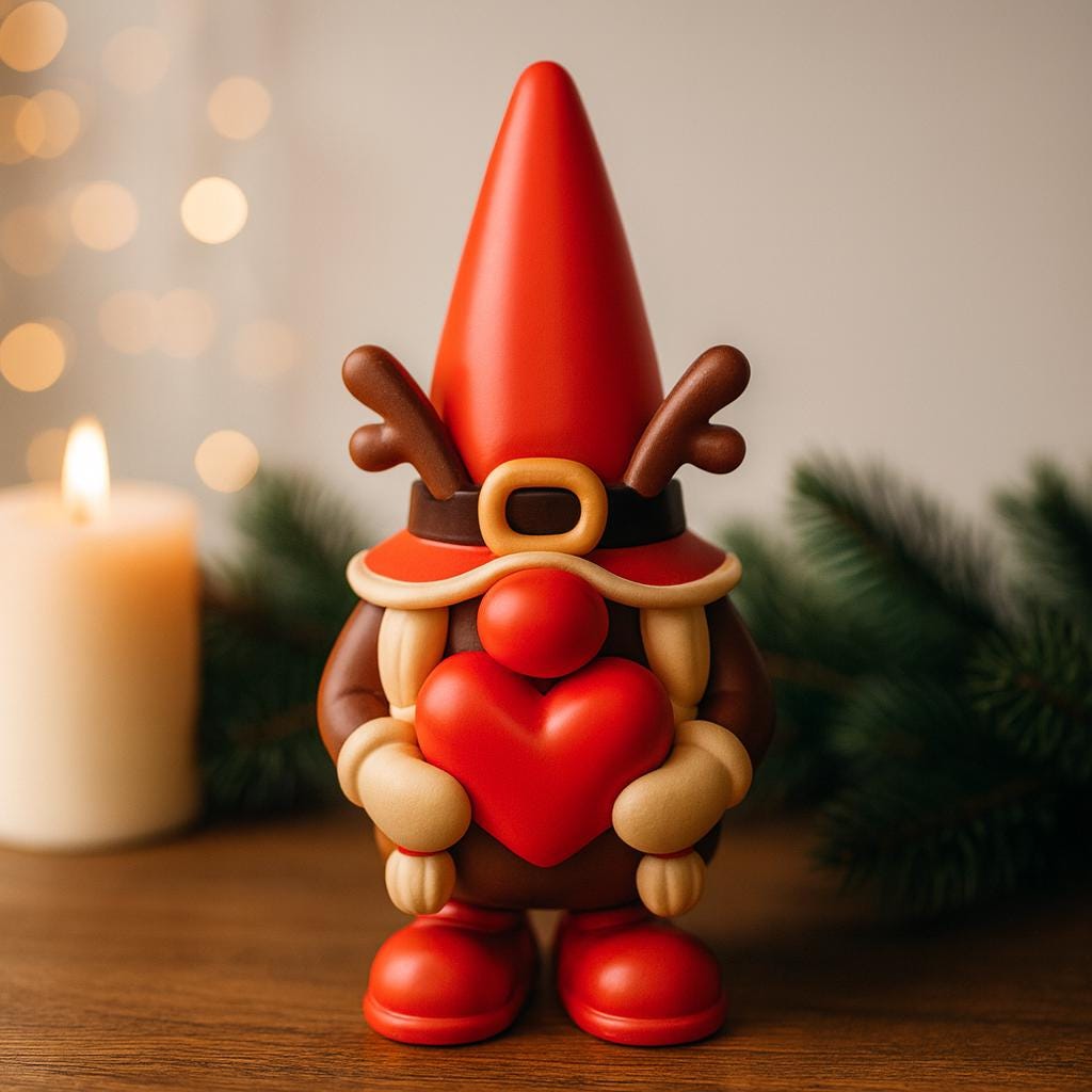 Christmas Reindeer Gnome 3D Model: Holiday Decor STL/OBJ (digital ...