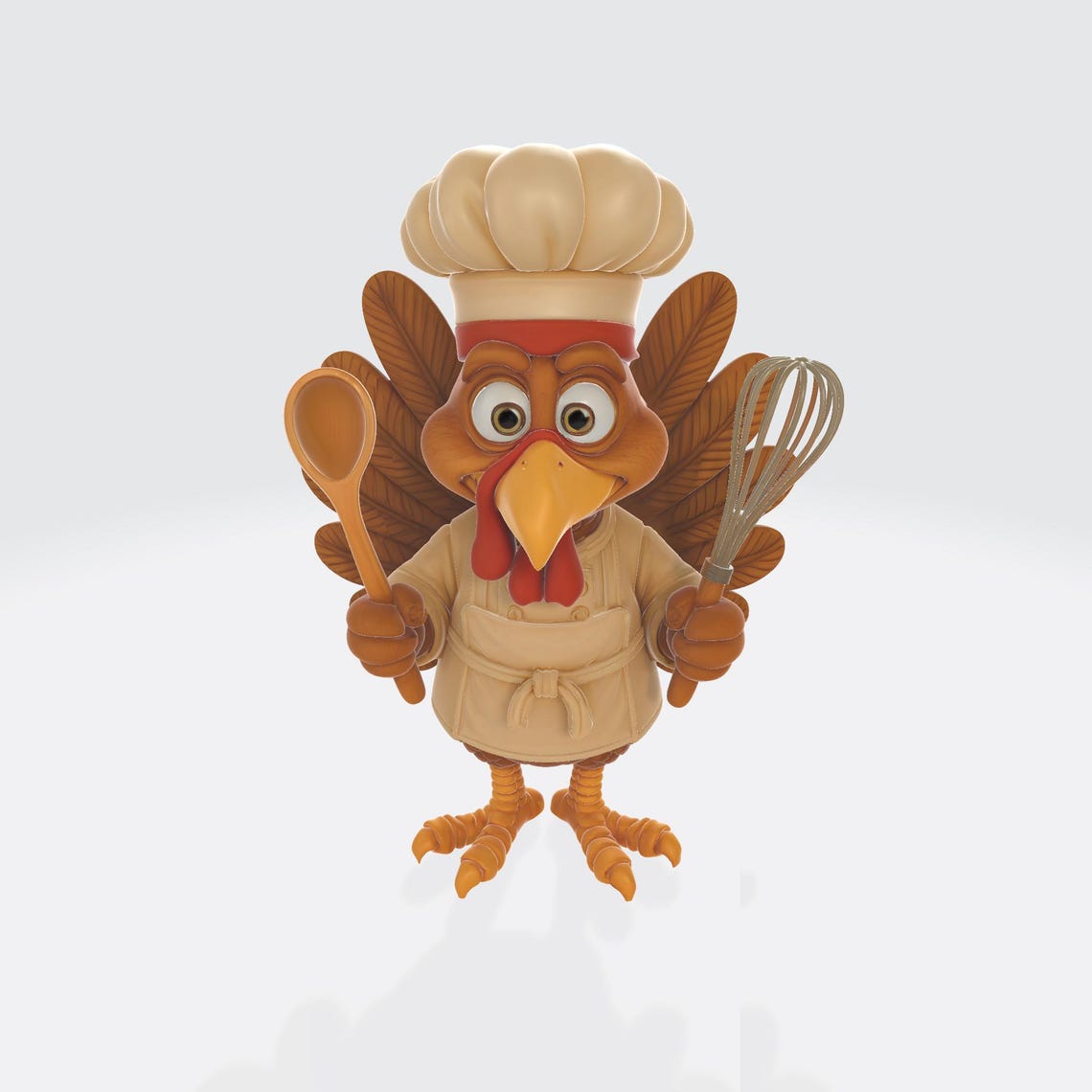 Cute Turkey Chef 3D Model STL/OBJ, Thanksgiving Decor (digital Download ...