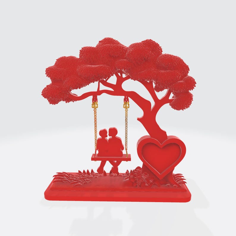Couple Tree Swing Photo Frame STL | Romantic 3D Print Decor (digital ...