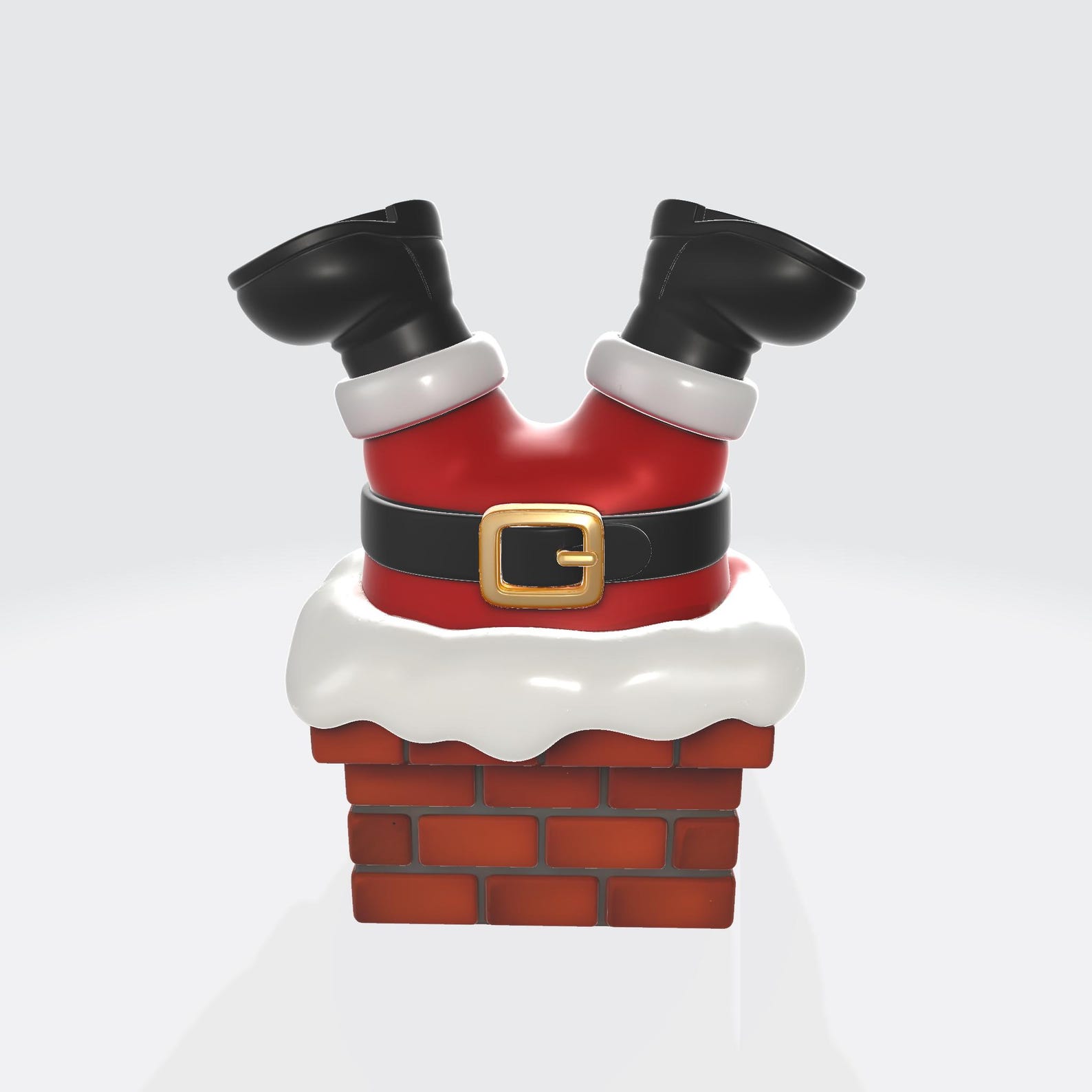 Santa Stuck in Chimney 3D Model: Funny Christmas Decor (digital ...