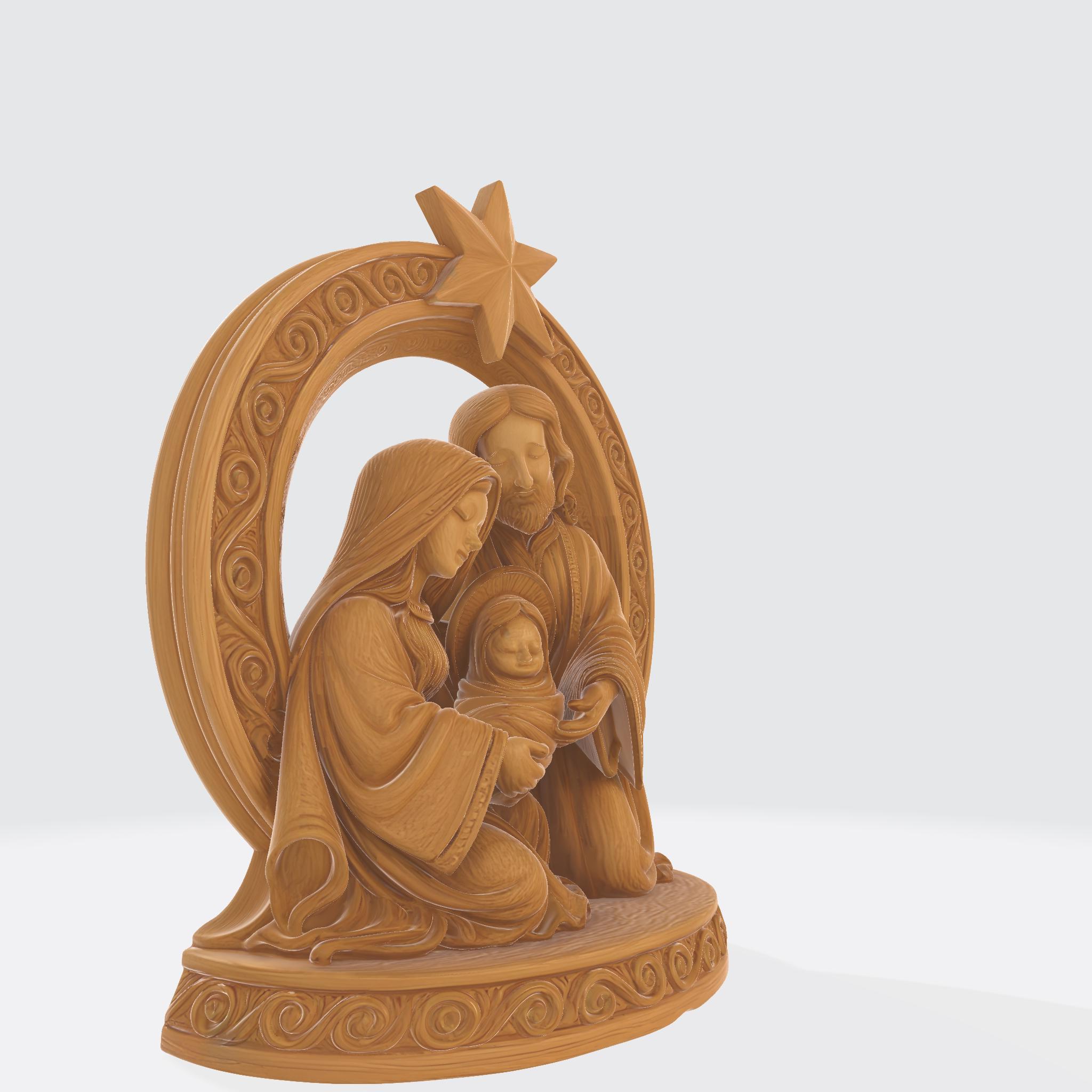 3D Printing Christmas Nativity Scene, Holy Family Ornament (STL/OBJ ...
