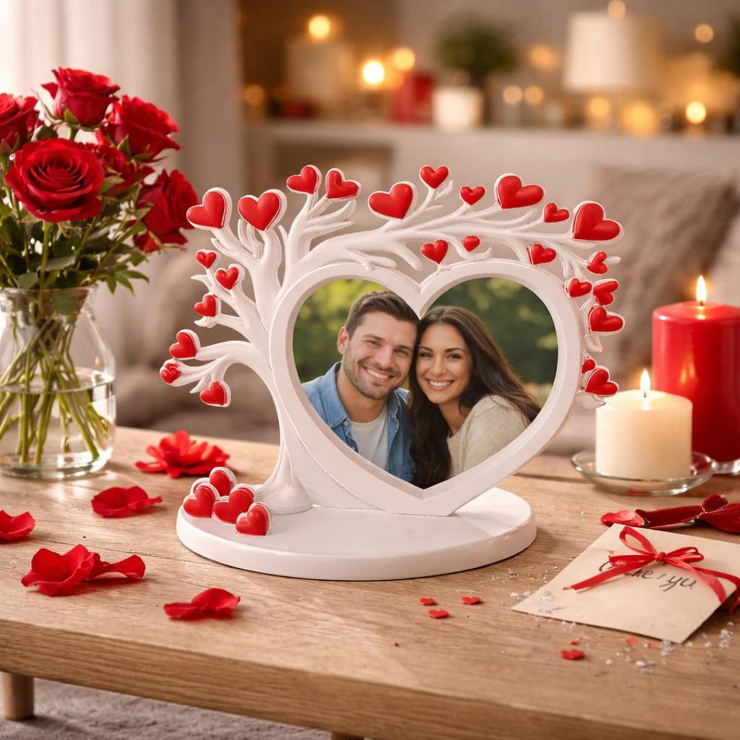 Marco de fotos con forma de corazón (STL) / Regalo romántico con ...