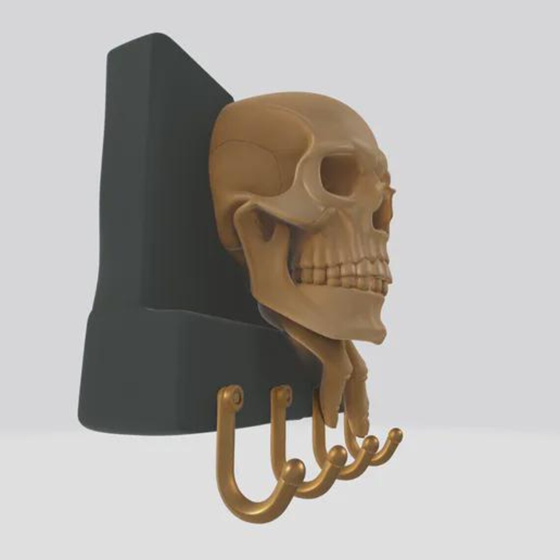 Skull Key Holder 3D Print Model: Gothic Skeleton Wall Hook (STL/OBJ) - Etsy