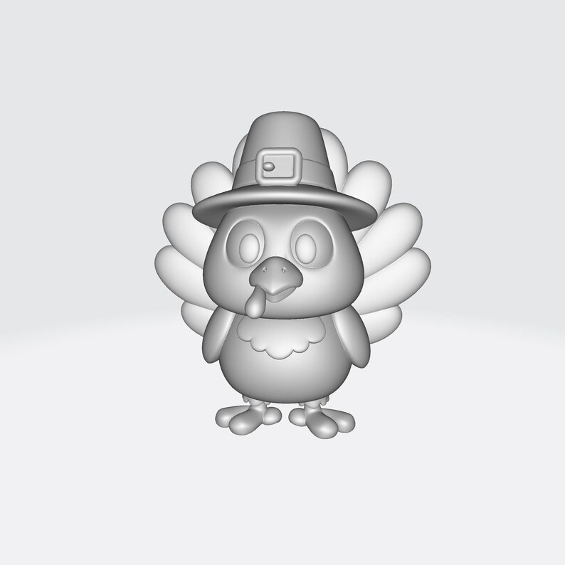 3D Printable Thanksgiving Turkey Figurine: Pilgrim Hat Holiday Decor ...