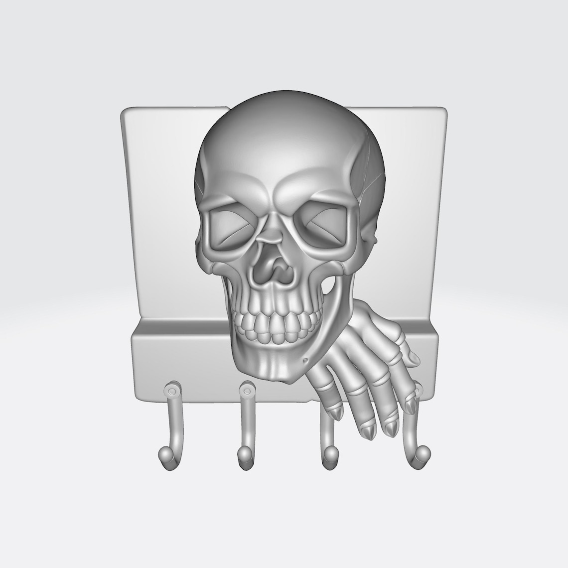 Skull Key Holder 3D Print Model: Gothic Skeleton Wall Hook (STL/OBJ) - Etsy