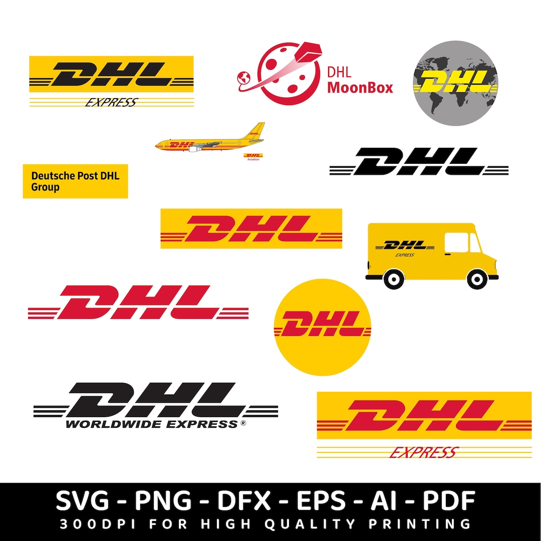 DHL Shipping Logo SVG, PNG, Courier Logo | Vector Clipart (digital ...