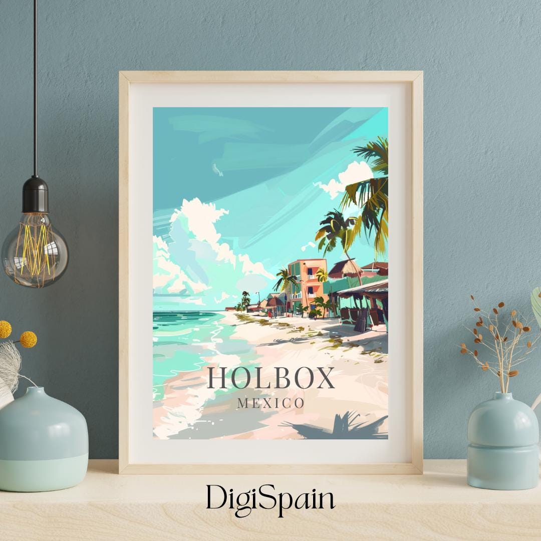 Holbox Island Mexico Travel Poster Digital Download, Tropical Beach ...