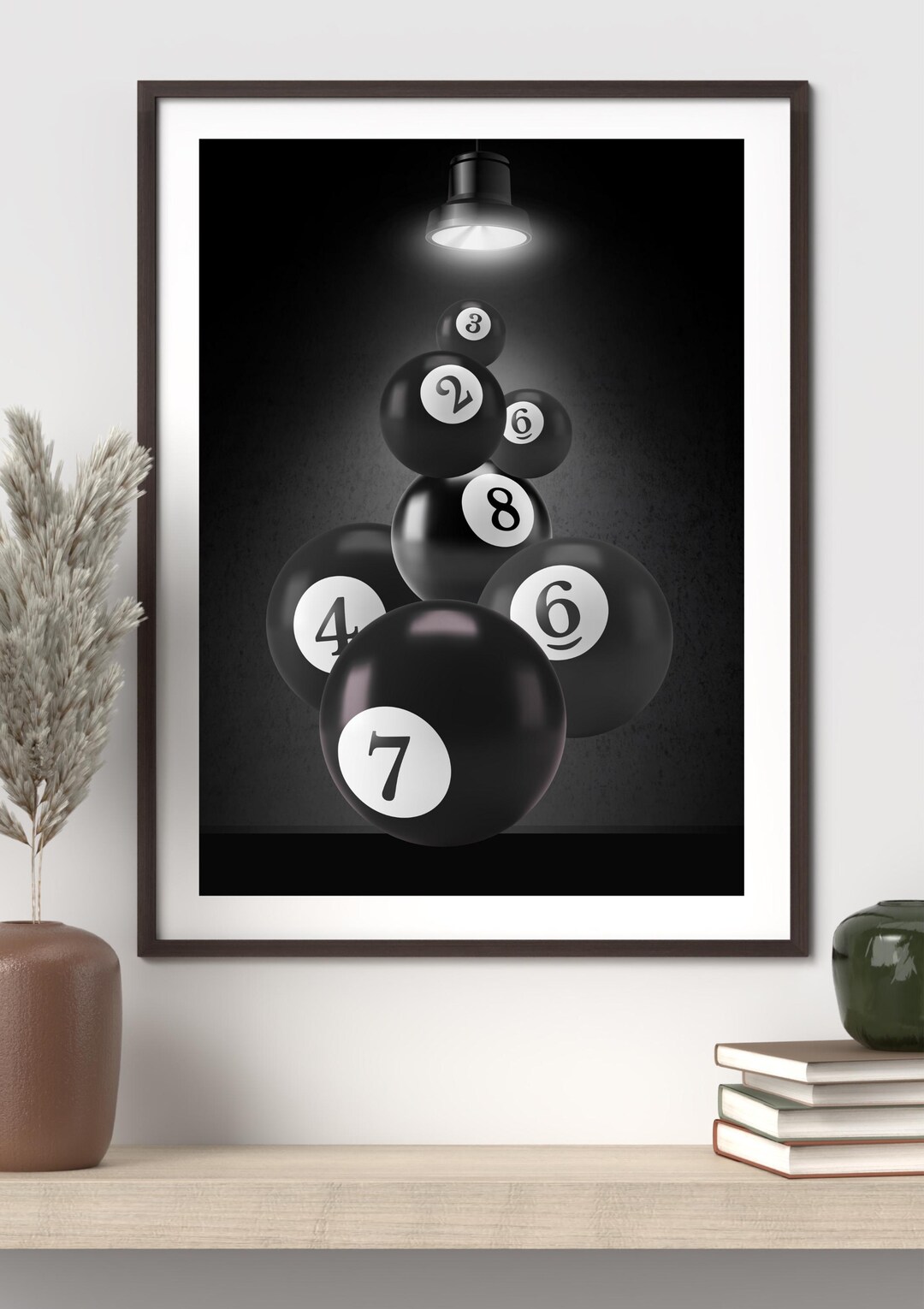 Pool Billiard Balls Poster: Modern Game Room Wall Art (digital Download ...