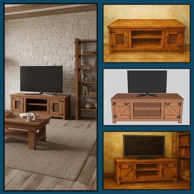 Wooden Tv Unit Small - Etsy UK
