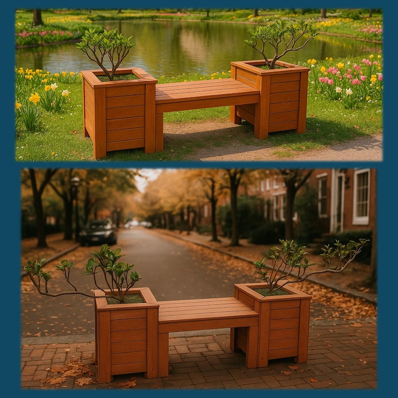Modular Planter Bench – Modern Outdoor Seating With Integrated Planters ...