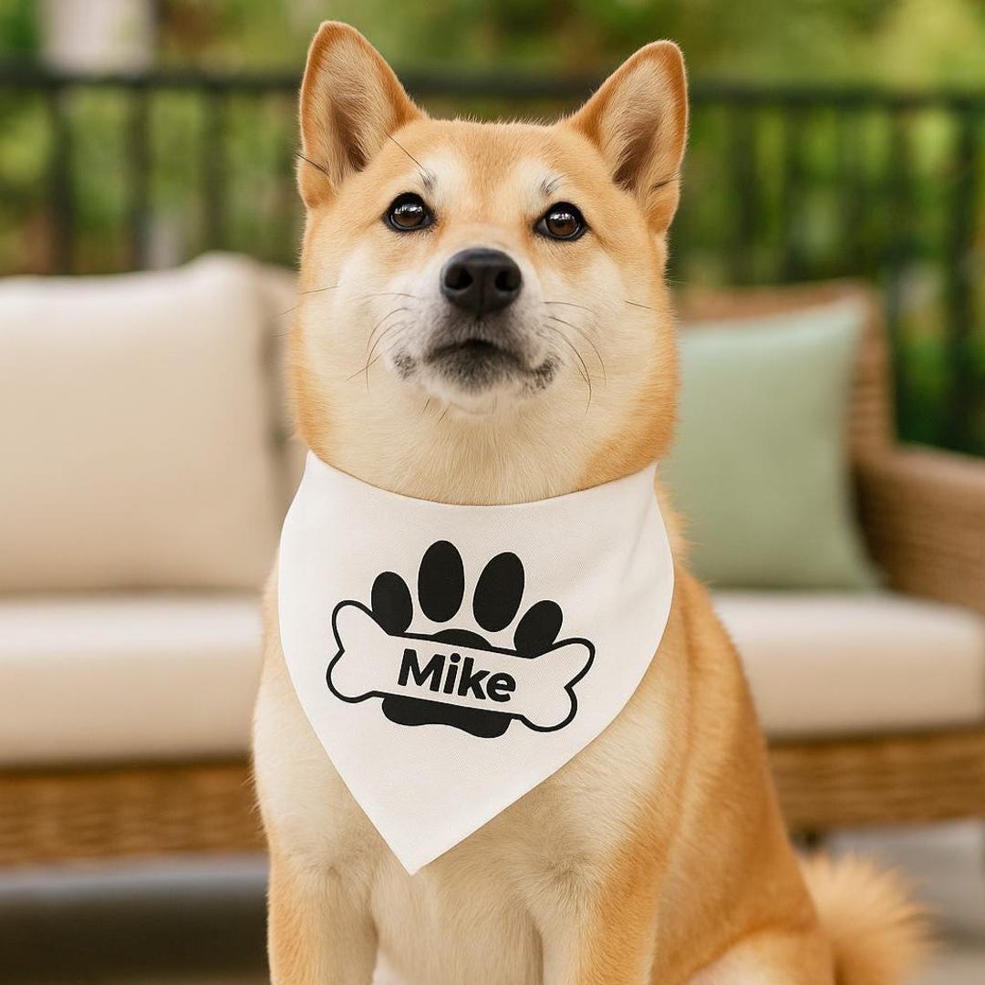 Personalized Pet Bandana Collar, Custom Dog Bandana, Pet Accessories ...