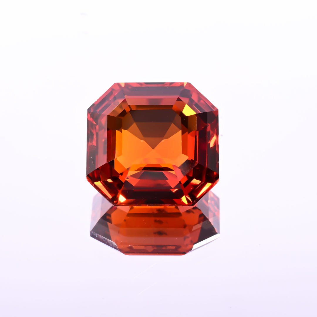 AAA Ceylon Orange Sapphire: Radiant Cut Loose Gemstone Jewelry 17 Carat ...