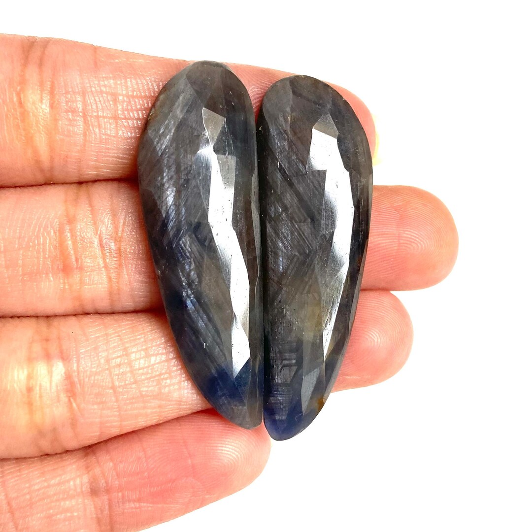 51 Carat Rose Cut Blue Sheen Sapphire Gemstone Pair: September ...