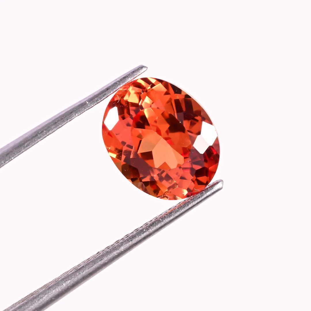 420 Carat Ceylon Orange Sapphire Ring Stone Oval Cut Loose Gemstone 6964