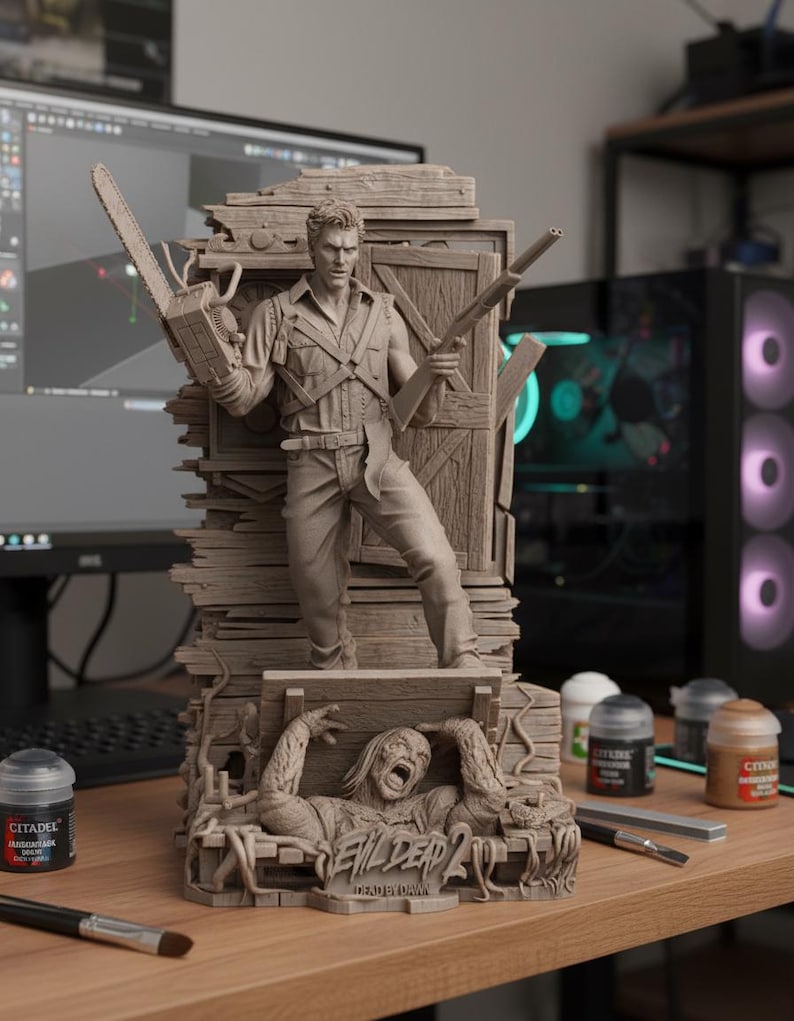 Ash “boomstick” Hunter Statue | Evil Dead Inspired Fan Art | STL 3D ...