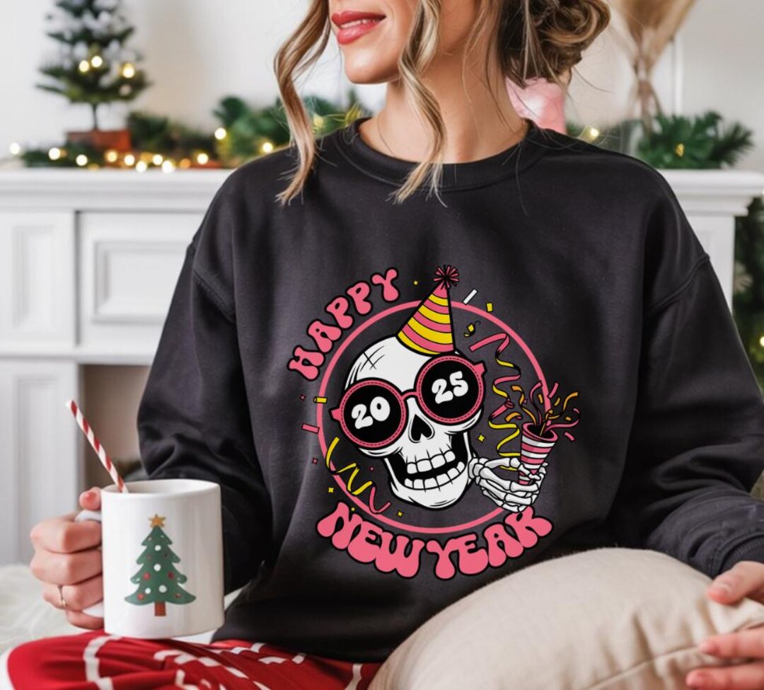 Skull Funny Happy New Year 2026 Shirt Women Christmas Shirt Women - Etsy