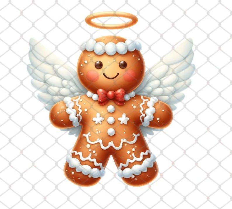 Angel Gingerbread Man Christmas Clipart PNG (digital Download) - Etsy