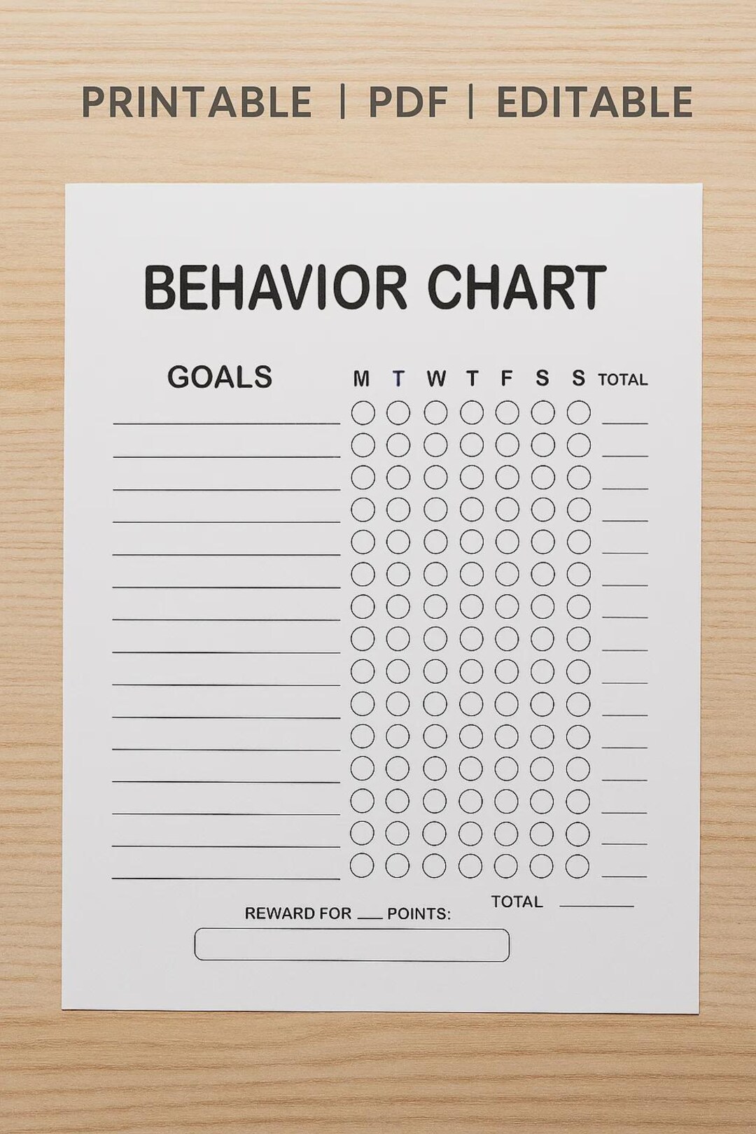 Printable Kids Behavior Chart: Reward, Chore & Routine Tracker (PDF ...
