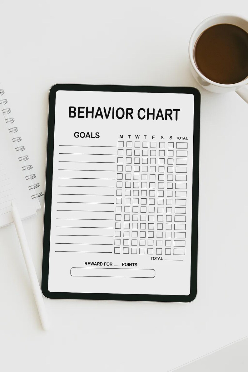 Printable Behavior Chart for Kids: Editable Reward & Chore Tracker ...