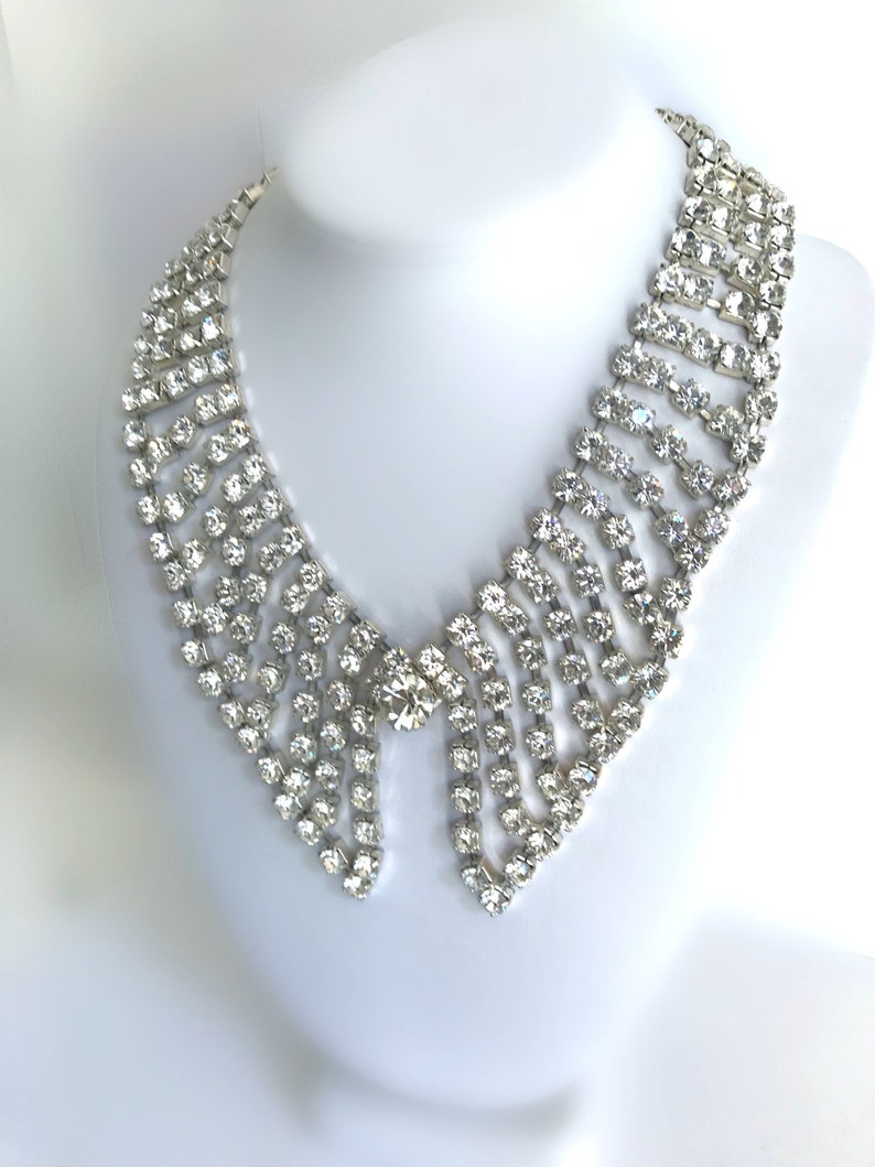 Crystal Collar Necklace Jeweled Collar Necklace Crystal Chain - Etsy