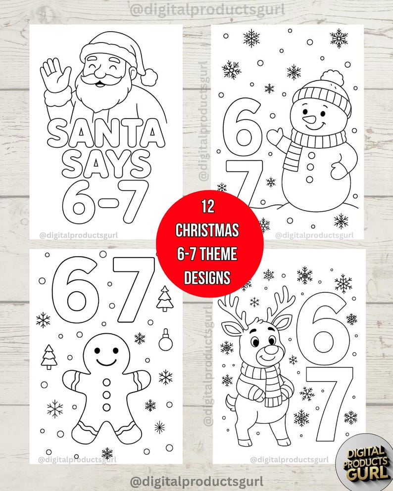 6-7 Christmas Coloring Sheets | Six Seven Meme Christmas Coloring Pages ...
