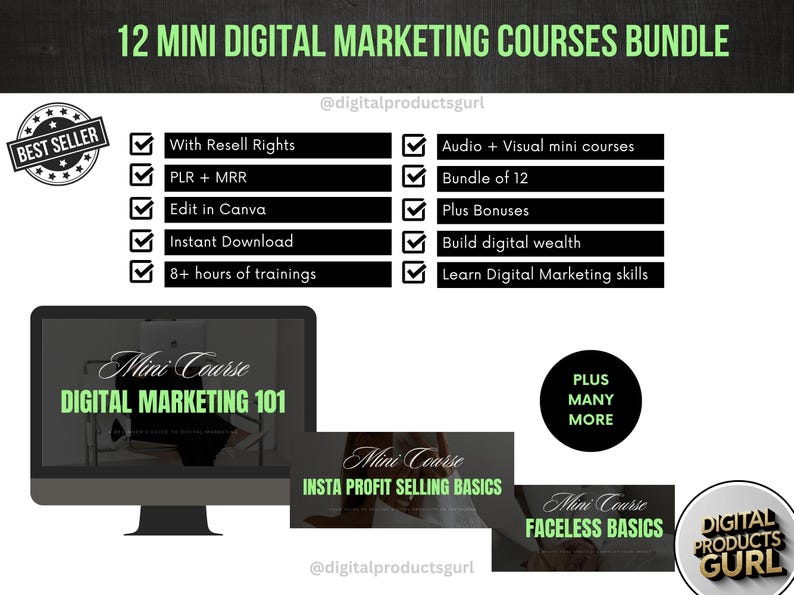 Digital Marketing 12 Mini Course Bundle With PLR & MRR Master Resell ...