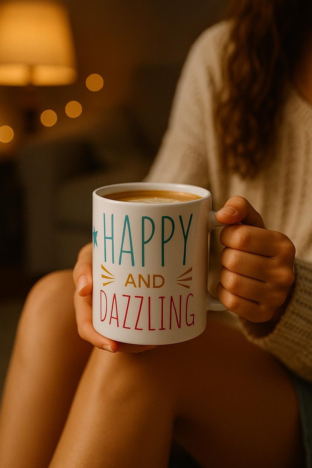 Happy and Dazzling Mug, Positive Coffee Cup, Cheerful Gift ...
