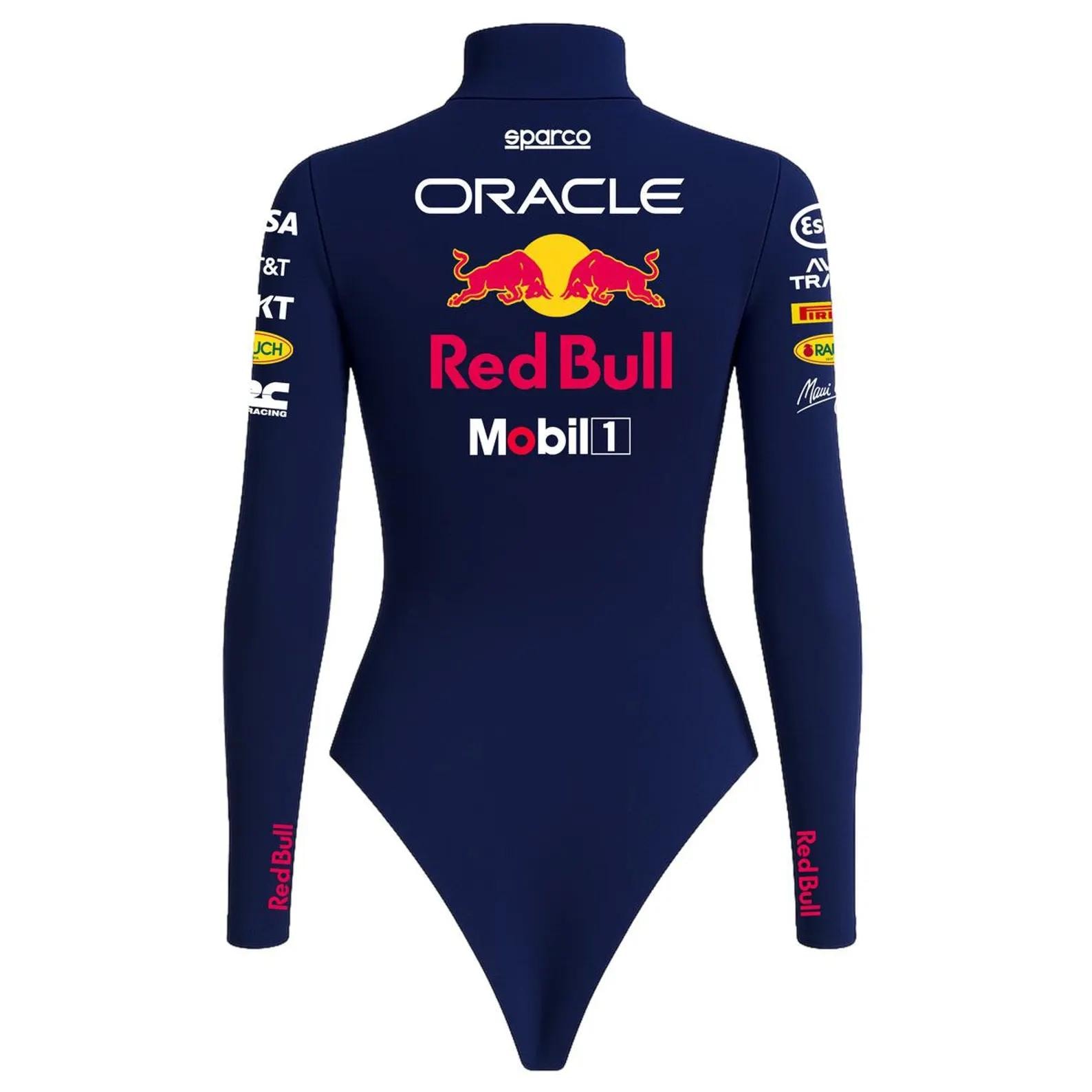 Max Verstappen 2025 F1 Women Bodysuit Replica Red Bull Racing Base ...