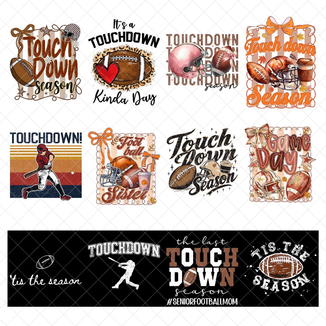 Touchdown Season PNG, Football Game Day Design, Fall Sports Digital ...