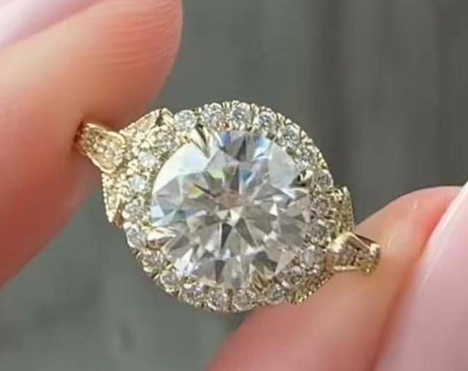 Vintage Inspired Engagement Ring Cathedral Setting Filigree Art Deco ...