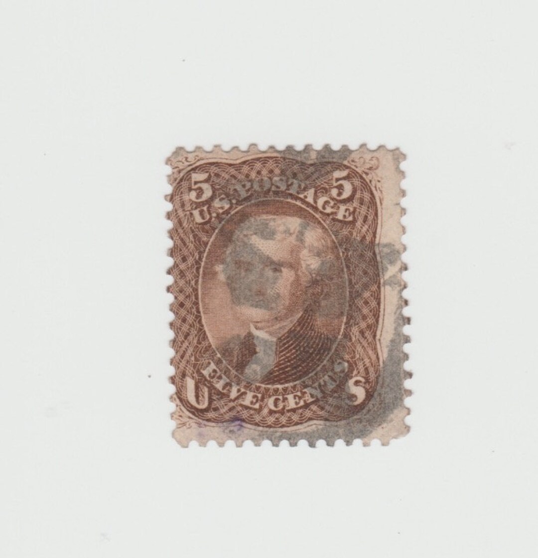 1860's Five Cent Thomas Jefferson US Postage Stamp Scott 76 - Etsy