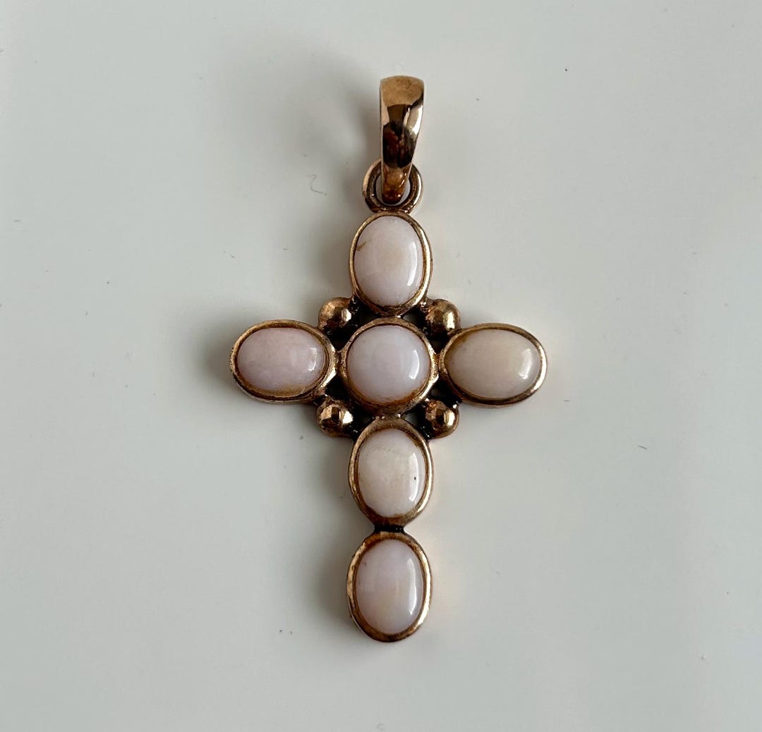 Gold Over Sterling Silver Multi Stone Cross Pendant - Etsy