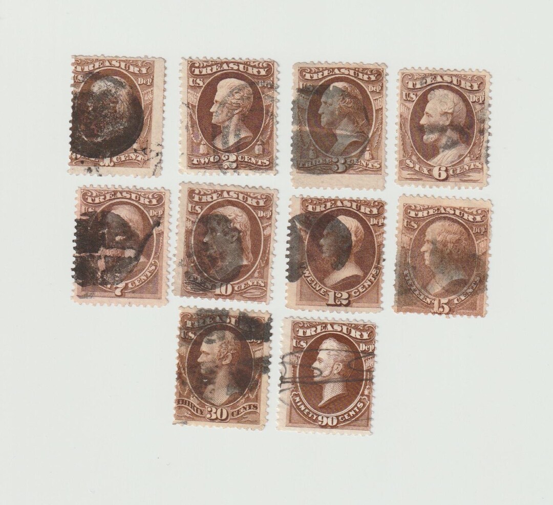 Ten 1873 Official Treasury US Postage Stamps O72-O82 - Etsy