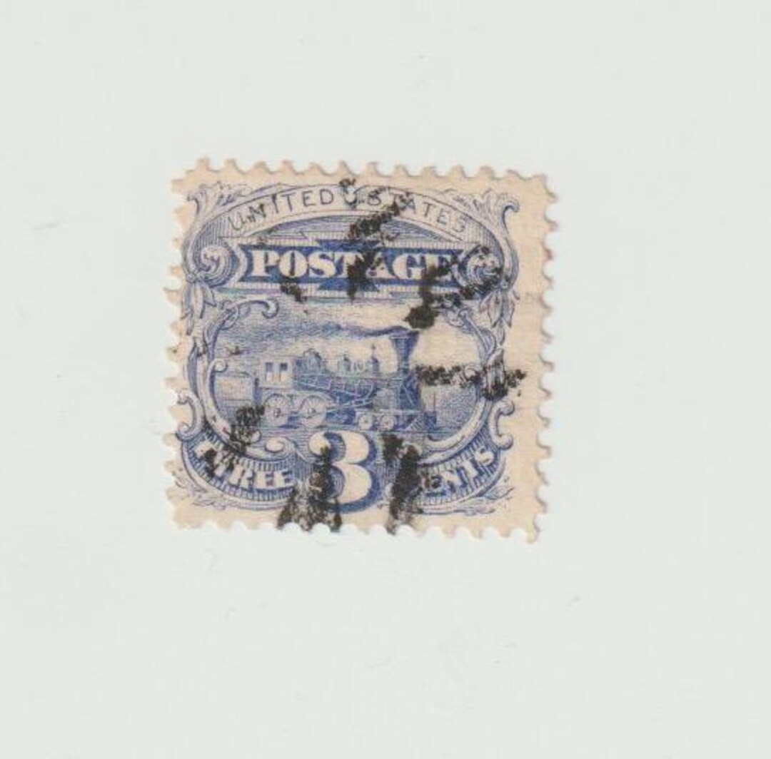 1869 Pictorial US Postage Stamp Three Cent Locomotive 114 - Etsy