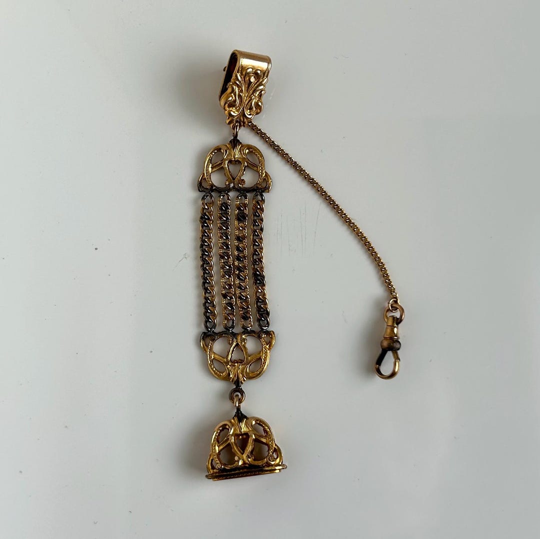 Vintage Gold Filled Pocket Watch Fob and Chain - Etsy