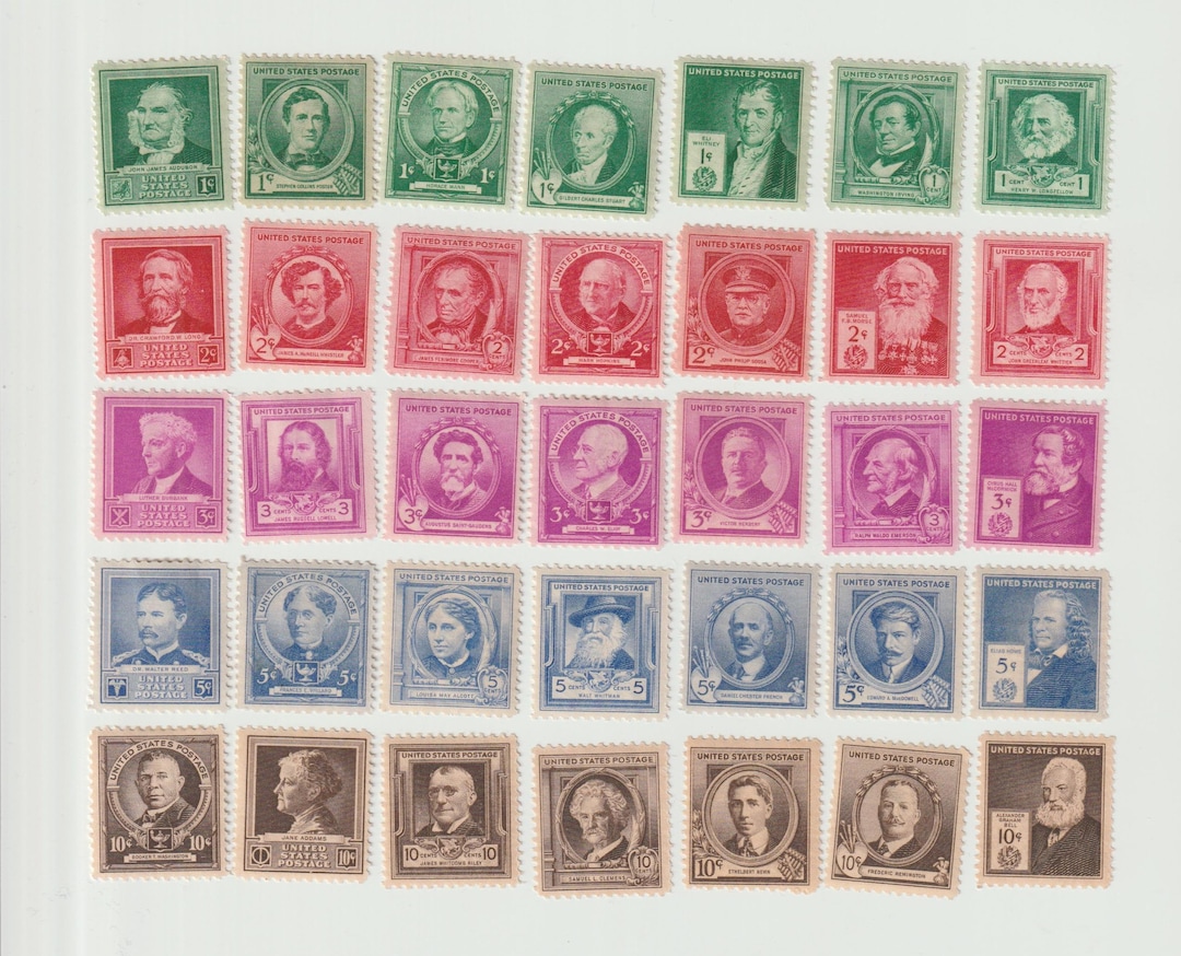 Mint 1940 Famous American Series Early US Postage Stamps 859-893 - Etsy