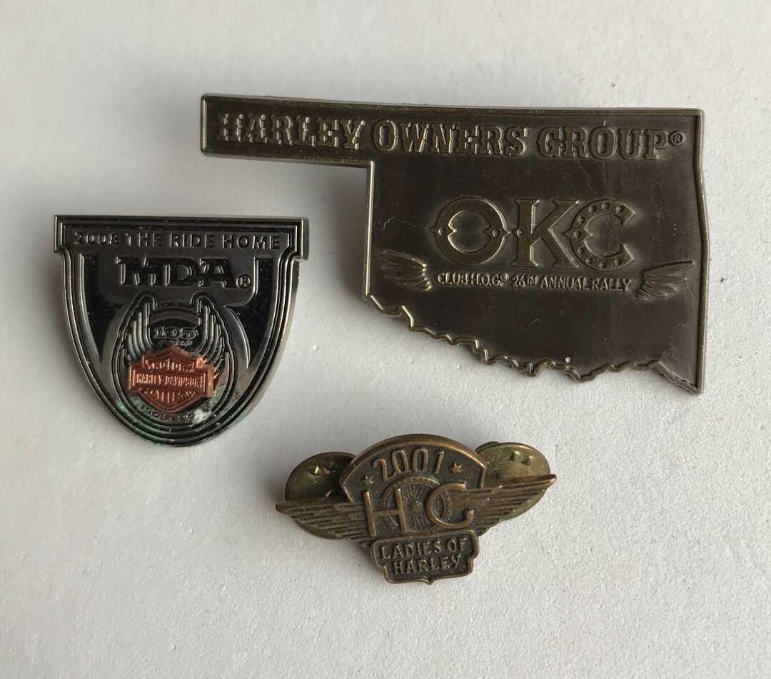 Three Harley Davidson Motor Cycle Pins - Etsy