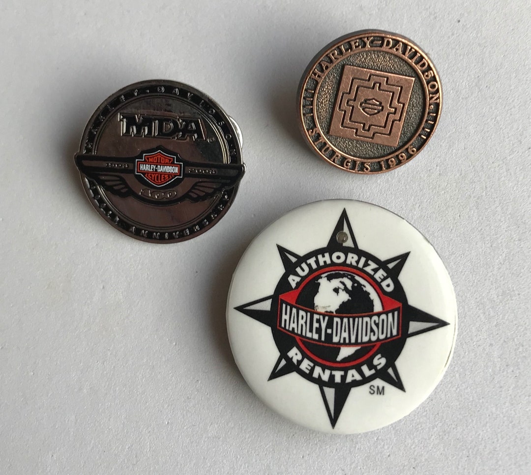 Three Harley Davidson Motor Cycle Pins - Etsy
