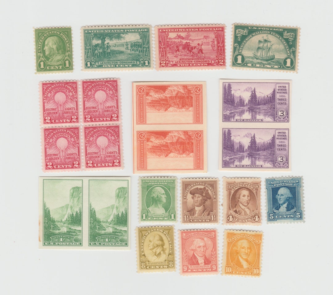 21 1920-30s Early US Postage Stamps, Edison/parks/washington ...