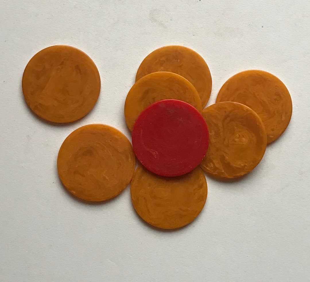 Eight Vintage Swirl Bakelite Poker Chips Red and Butterscotch - Etsy