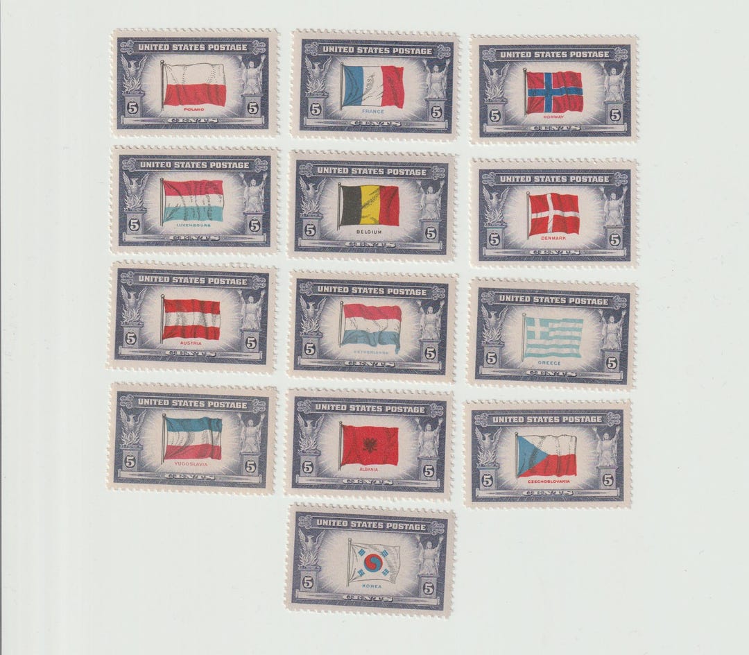 Mint US Postage Stamps of 1943-44 Overrun Country Issue 909-921 - Etsy