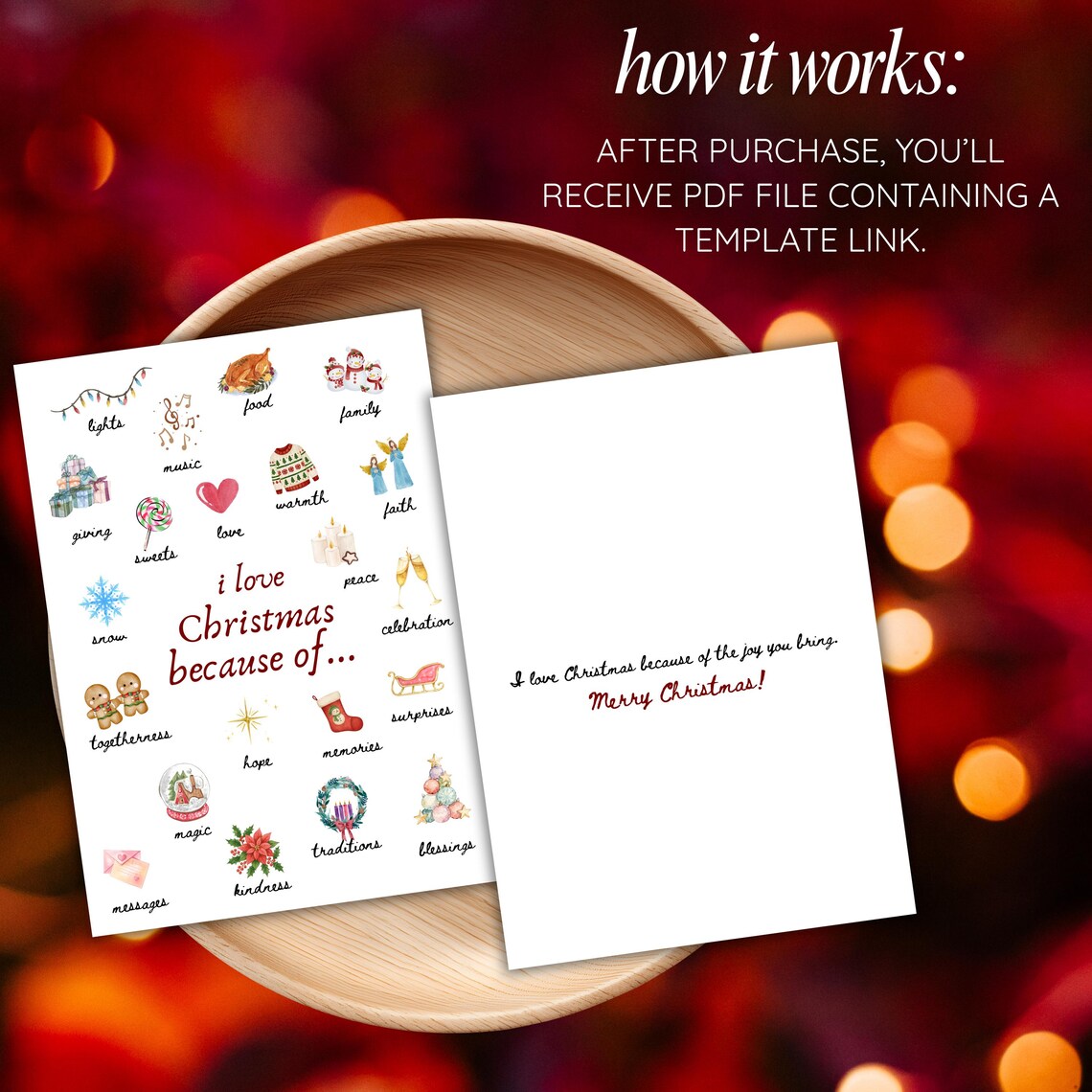 Merry Christmas Card | Printable Holiday Greeting | I Love Christmas ...