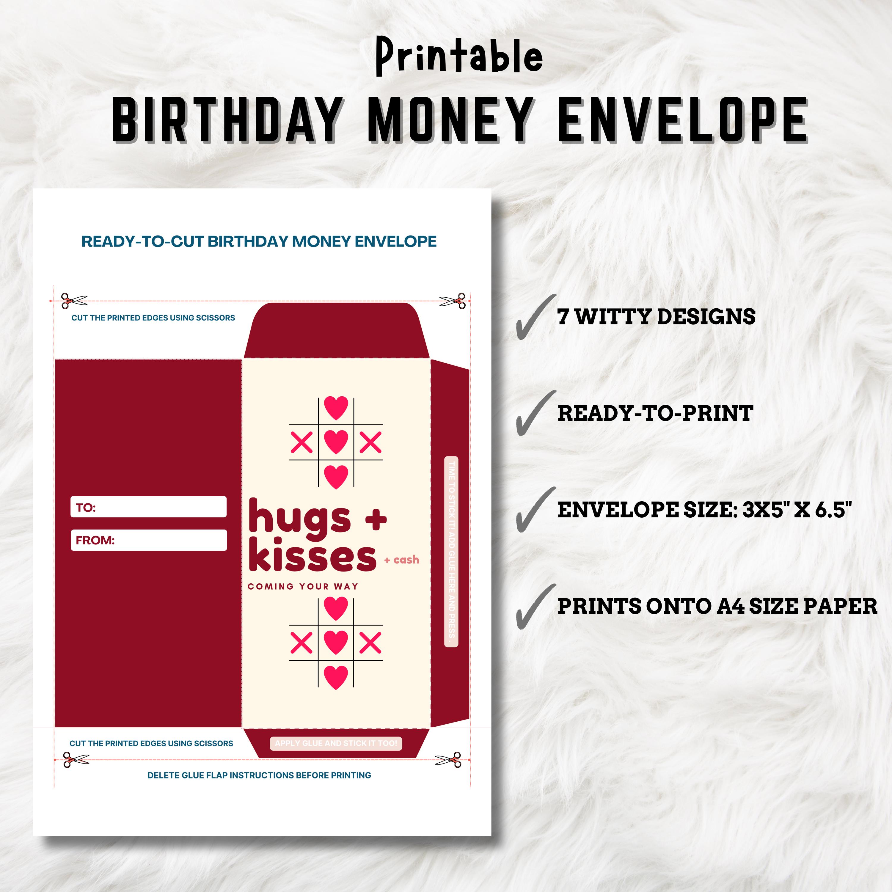 Funny Birthday Money Envelope Printable | Witty Cash Gift Holder ...